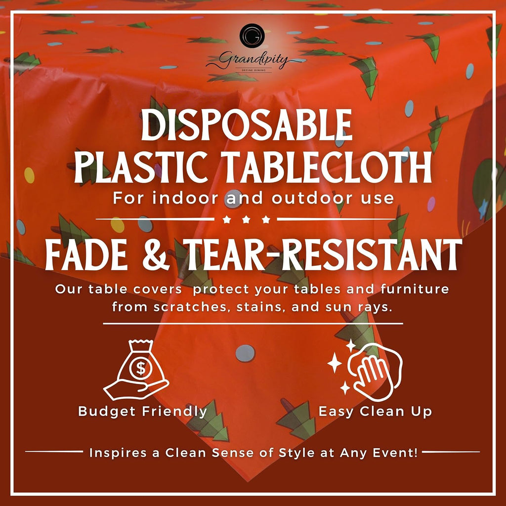 Grandipity's Jolly Red Santa Plastic Table Cover | Elegance, Durability ...