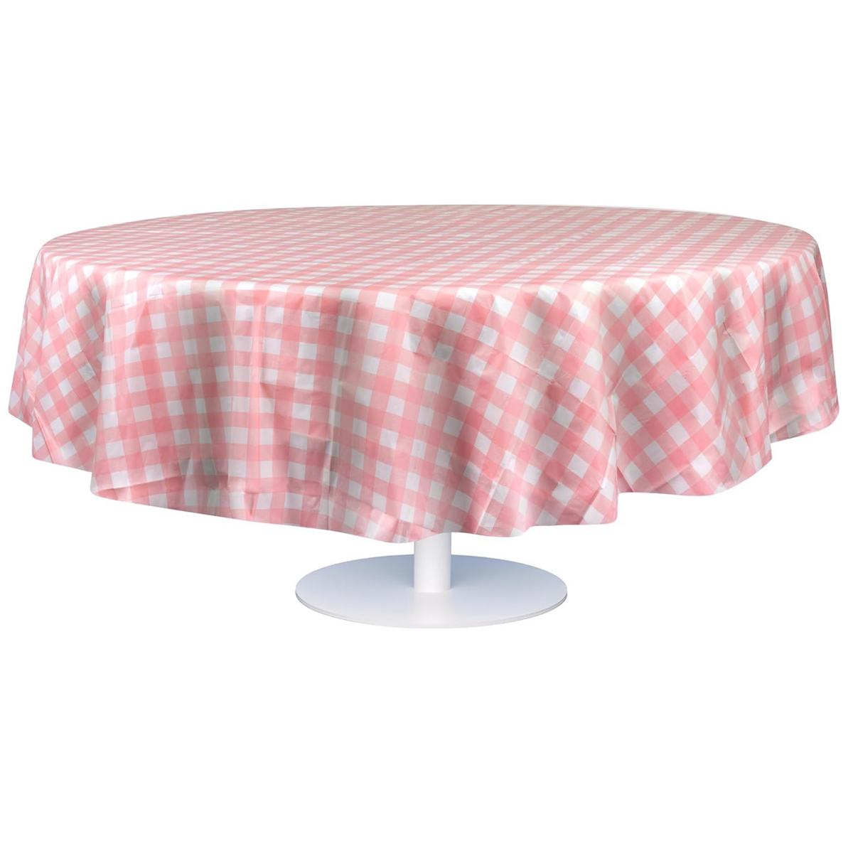 Grandipity Pink Checkered Gingham Premium Disposable Plastic Tablecloth ...