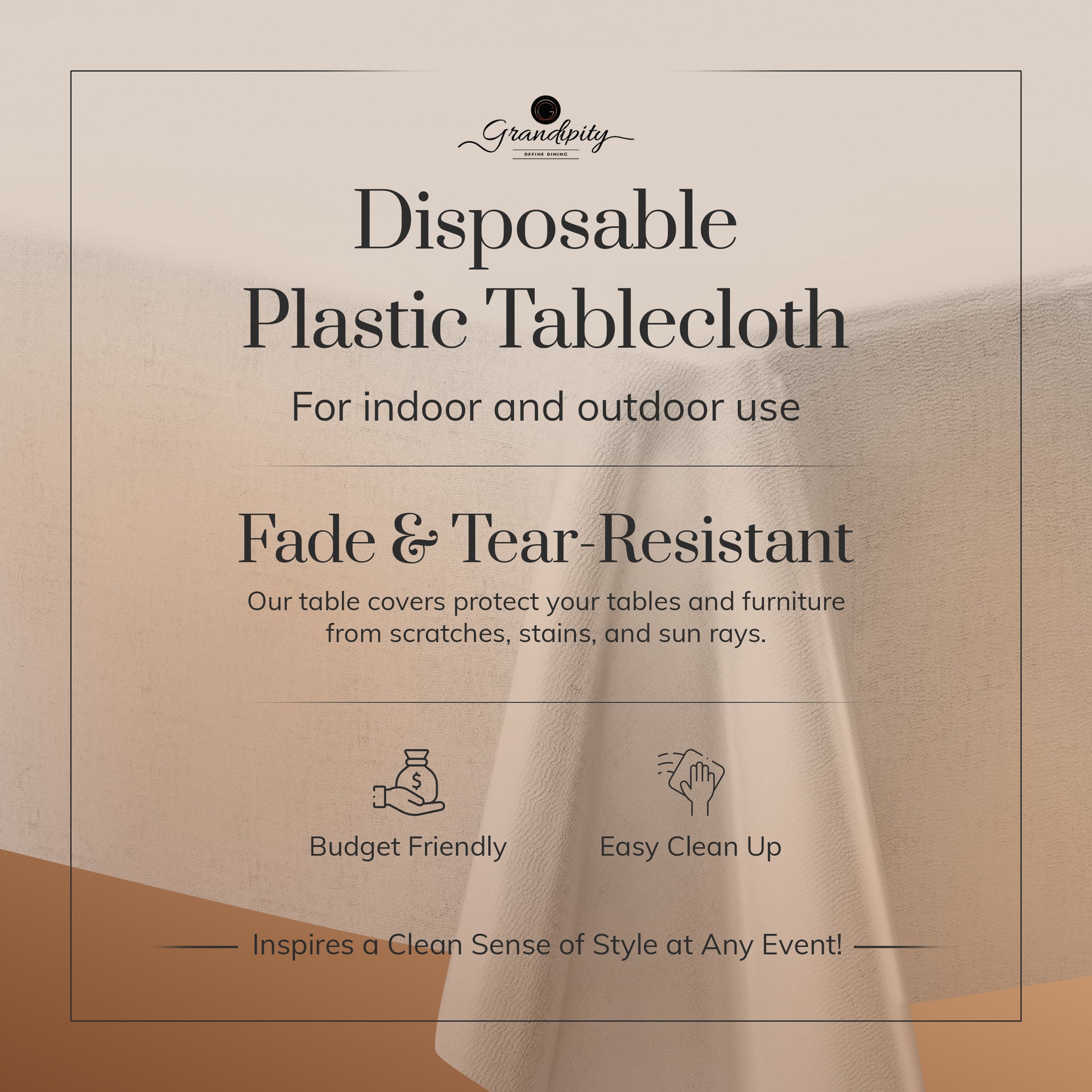 Clear Premium Disposable Plastic Tablecloth 54 Inch. x 108 Inch ...